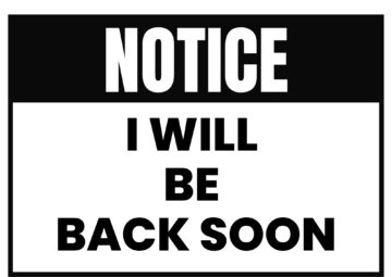 Be Right Back Sign Printable (20 Free Designs) | The Pink Craft Box