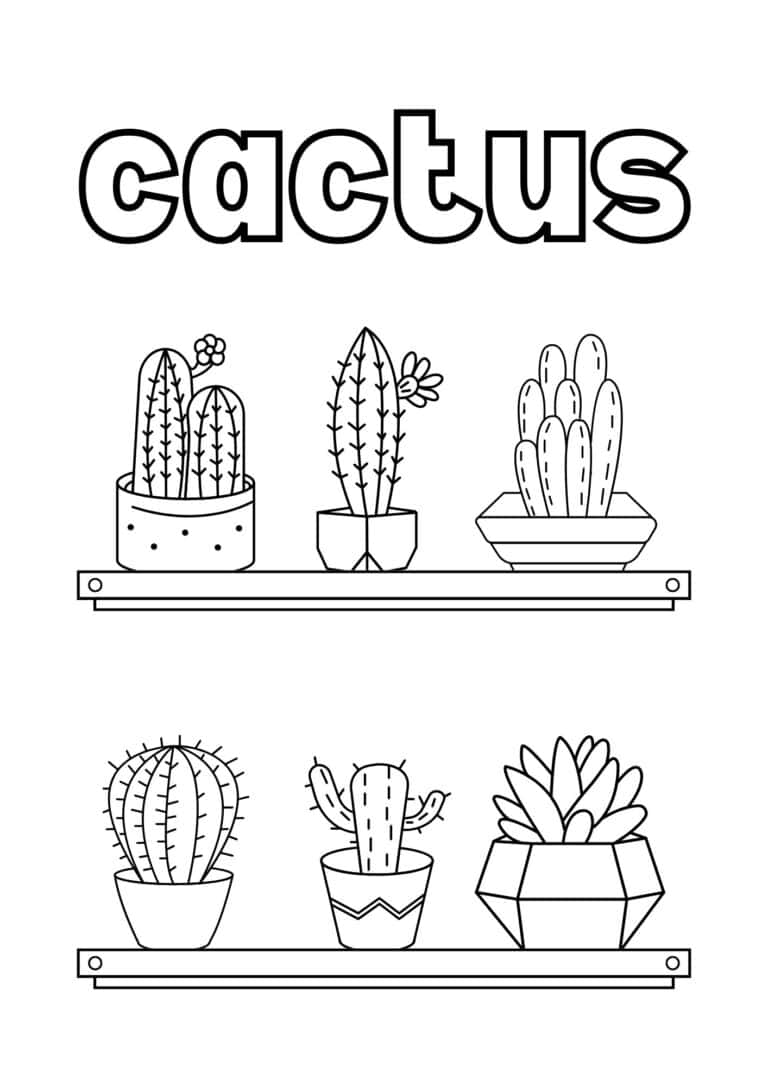 Printable Cactus Template (5 Free Designs) | The Pink Craft Box