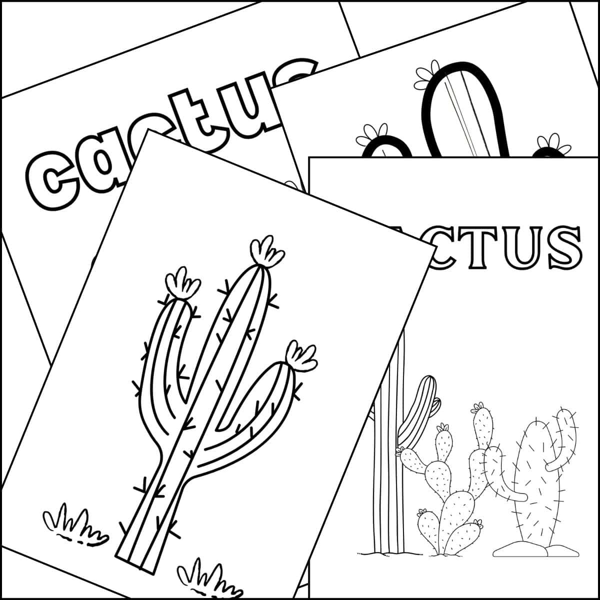 Printable Cactus Template (5 Free Designs) | The Pink Craft Box