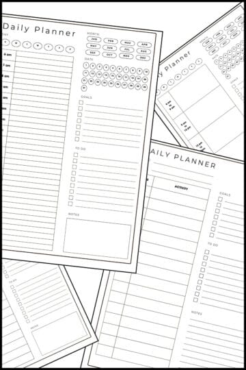 Printable Daily Calendar with Time Slots (4 Free Designs) | The Pink ...