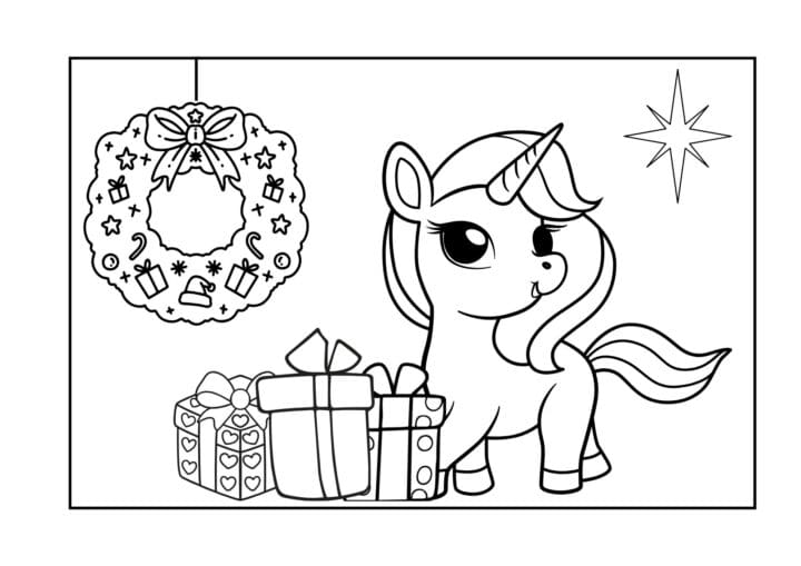 Christmas Unicorn Coloring Pages (10 Free Printables) | The Pink Craft Box