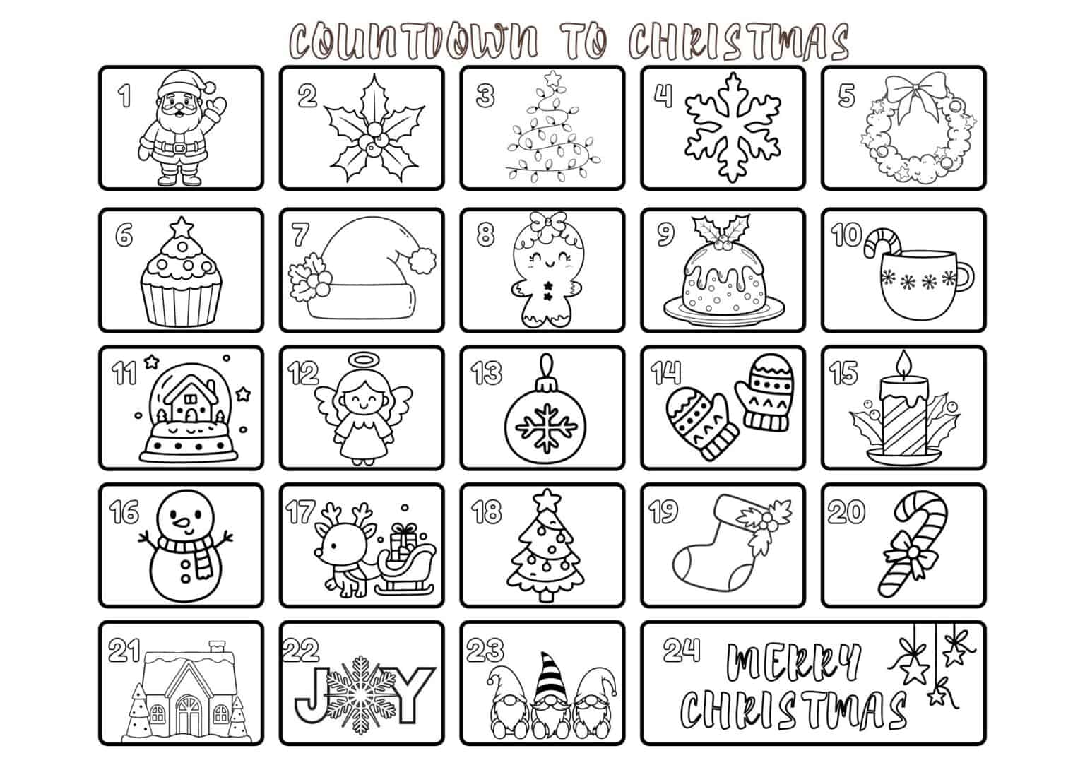 Printable Christmas Calendar (15 Free Templates) | The Pink Craft Box