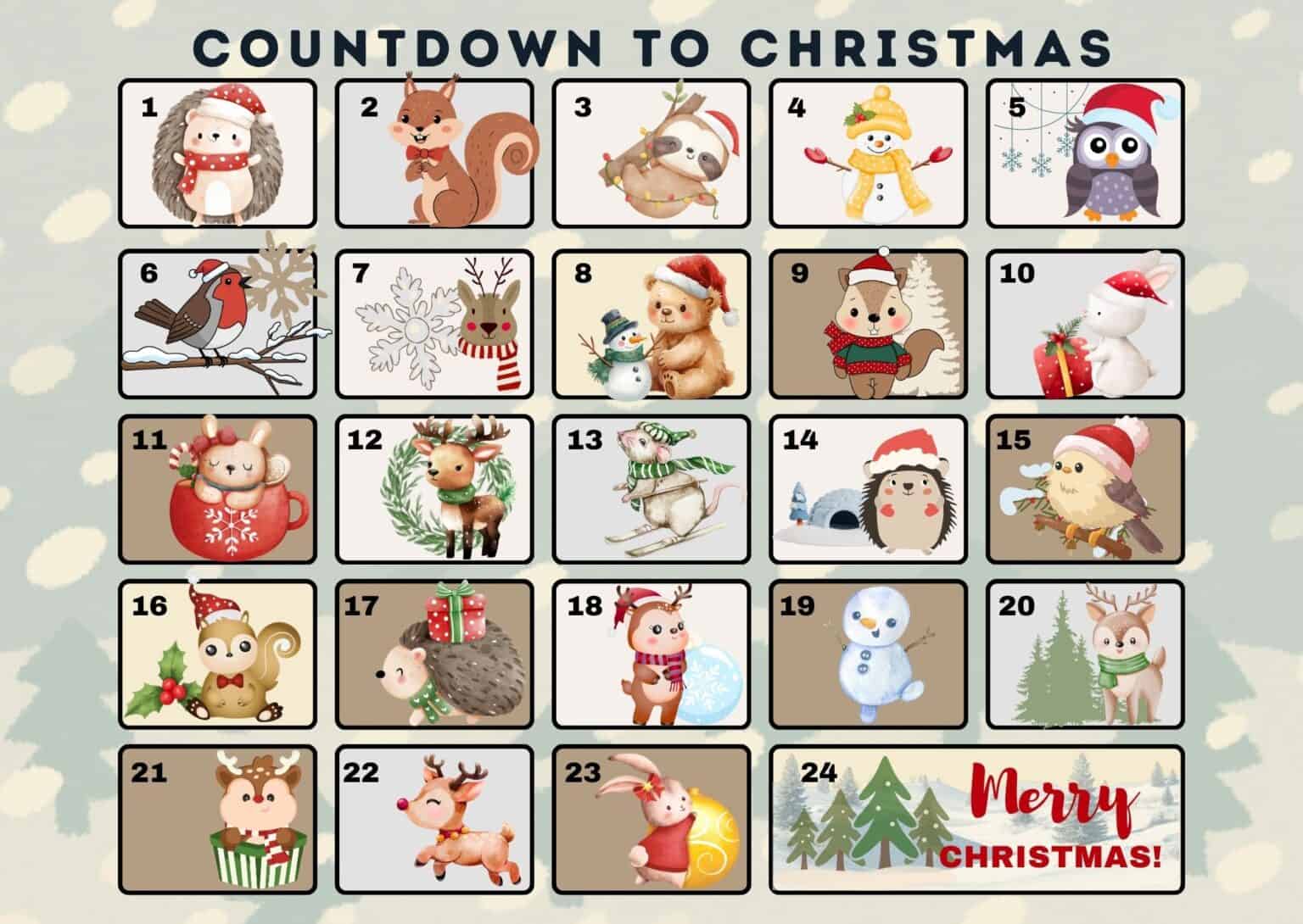 Printable Christmas Calendar (15 Free Templates) | The Pink Craft Box