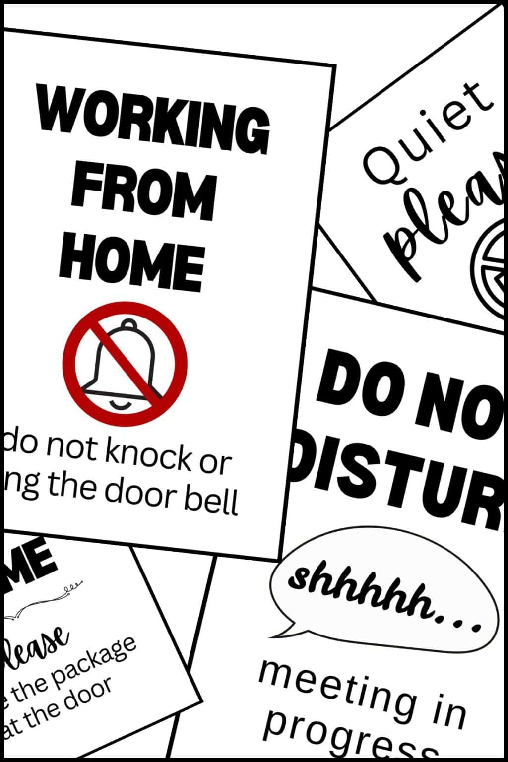 Printable Working From Home Sign (10 Free Designs) | The Pink Craft Box