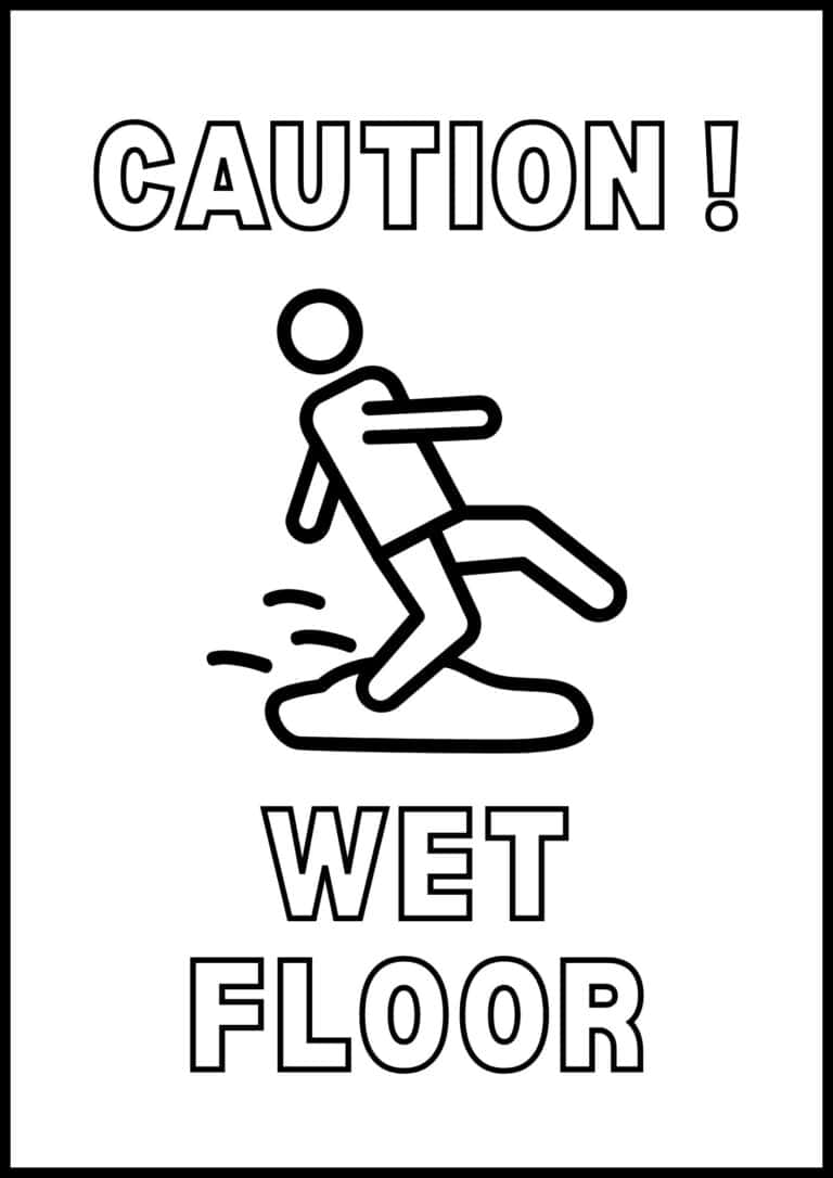 Wet Floor Sign Printable (10 Free Designs) | The Pink Craft Box