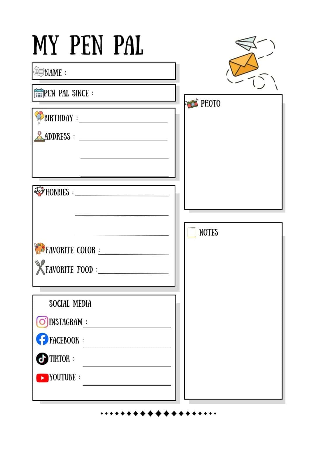 Pen Pal Tracker Printable (3 Free Templates Bundle) | The Pink Craft Box