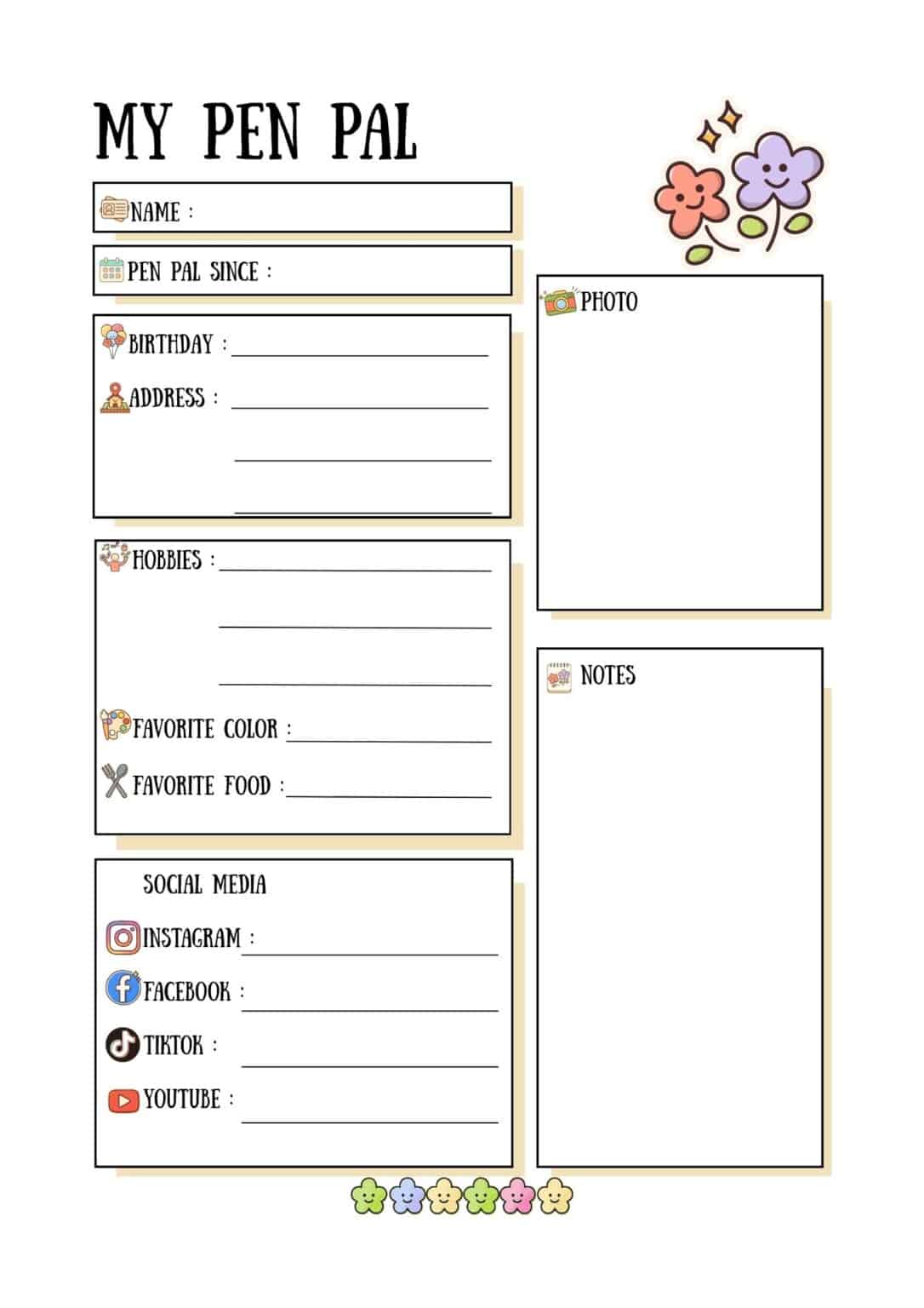 Pen Pal Tracker Printable (3 Free Templates Bundle) | The Pink Craft Box