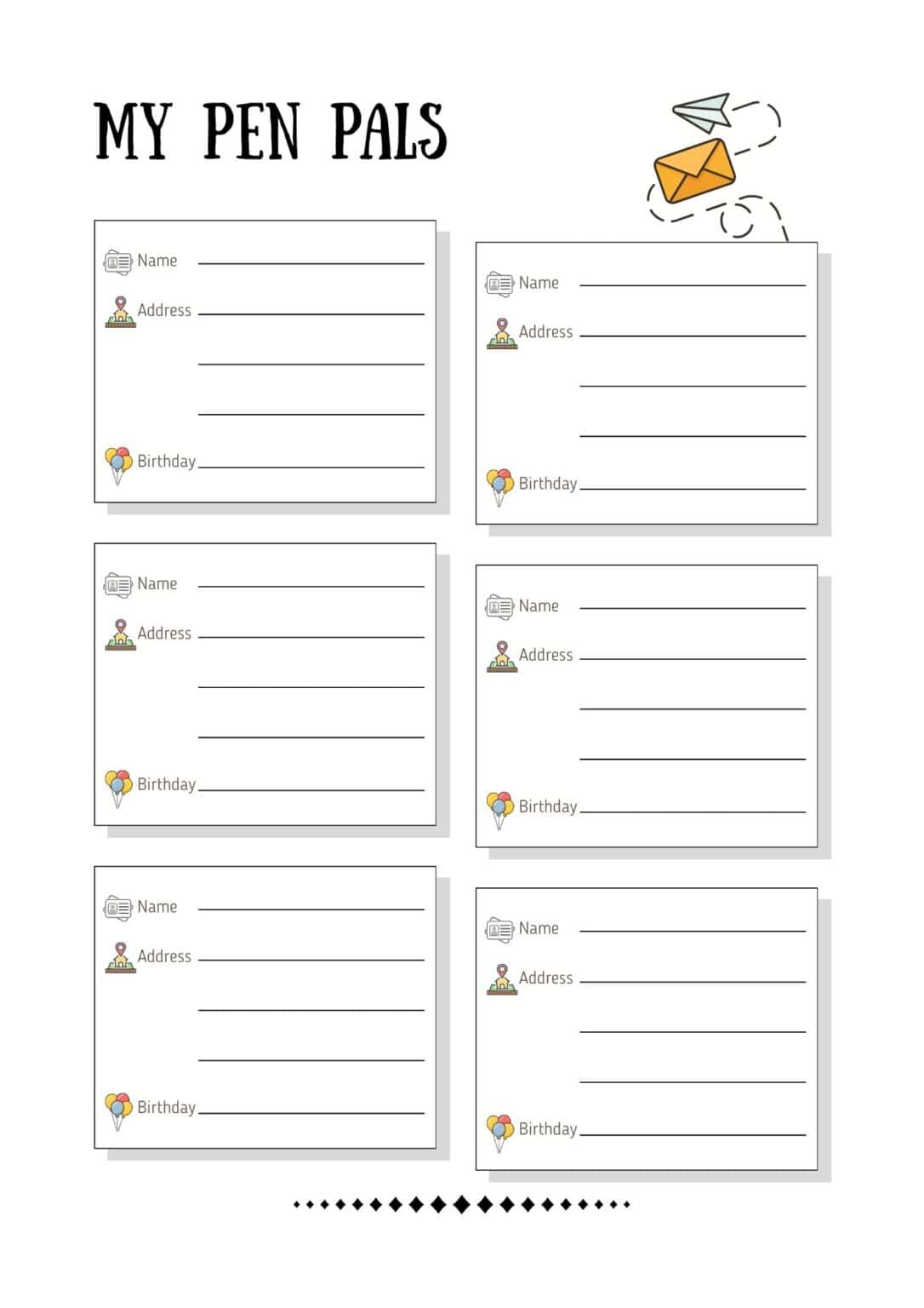 Pen Pal Tracker Printable (3 Free Templates Bundle) | The Pink Craft Box