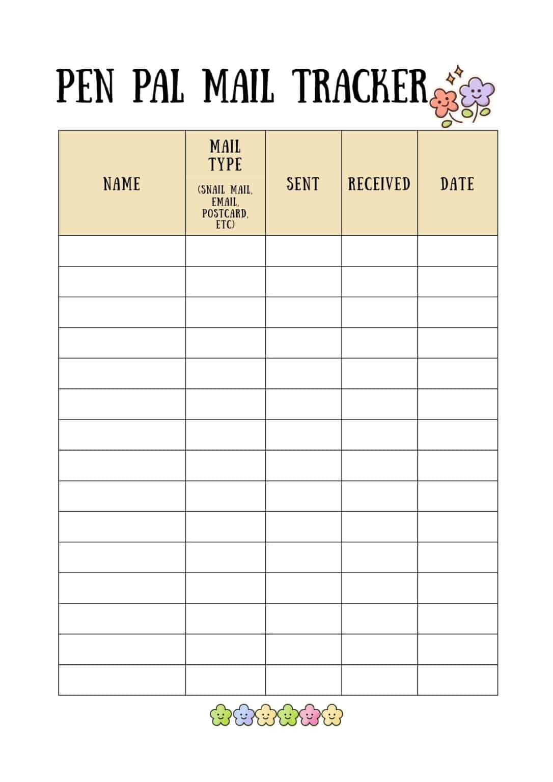 Pen Pal Tracker Printable (3 Free Templates Bundle) | The Pink Craft Box