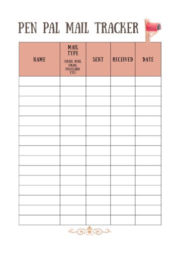 Pen Pal Tracker Printable (3 Free Templates Bundle) | The Pink Craft Box