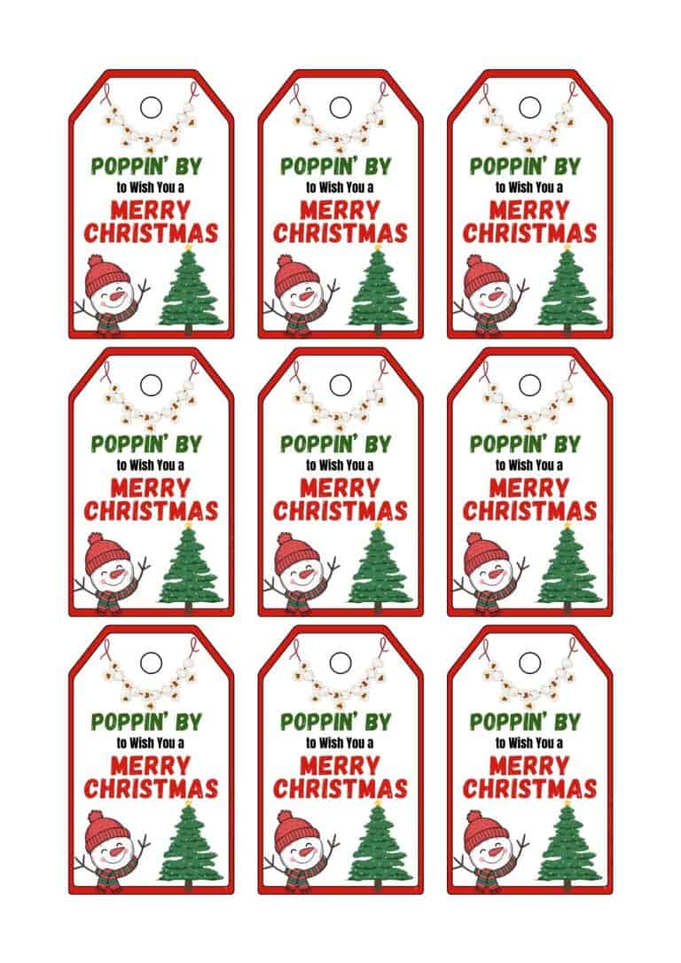 Poppin By to Wish You a Merry Christmas (Free Printable Tags) | The ...