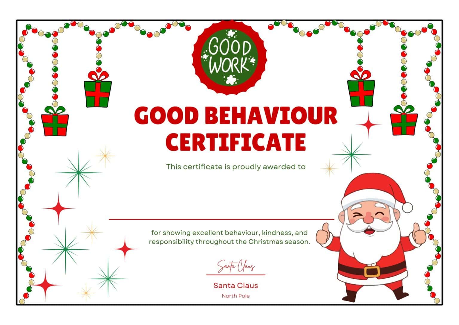 Printable Christmas Award Certificate (12 Free Templates) | The Pink ...