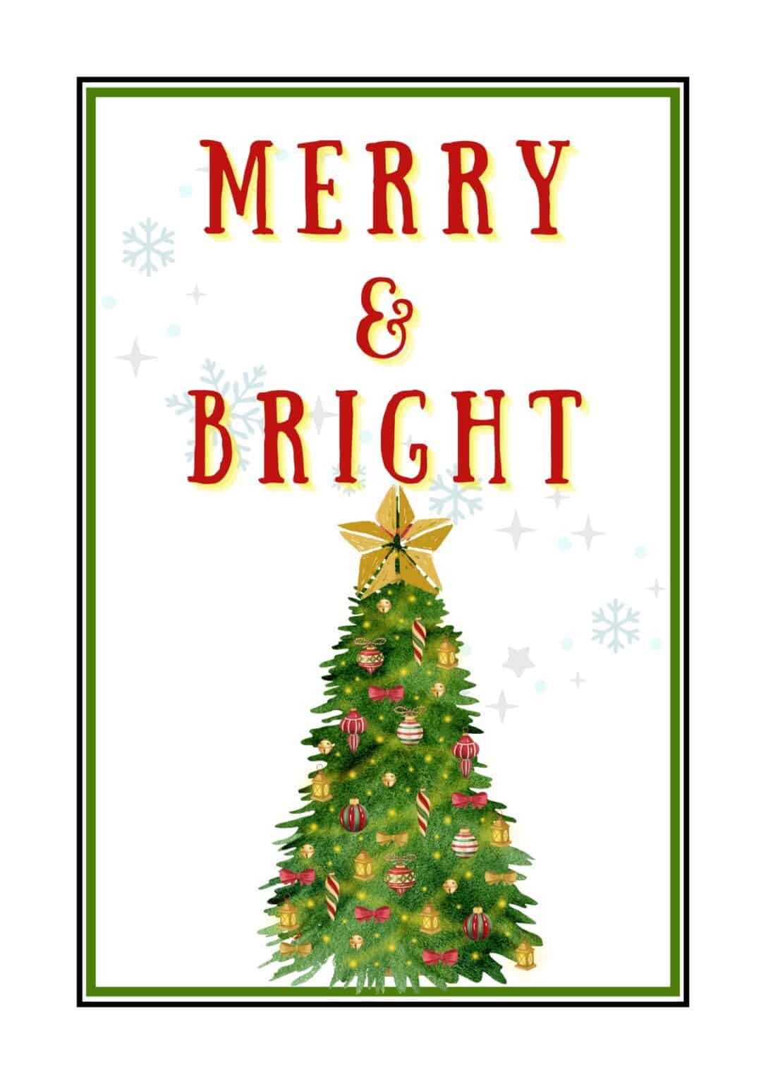 Printable Merry Christmas Sign (5 Free Holiday Designs) | The Pink ...