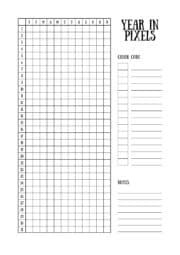Year In Pixels Printable Templates (Free Yearly Tracker) | The Pink ...