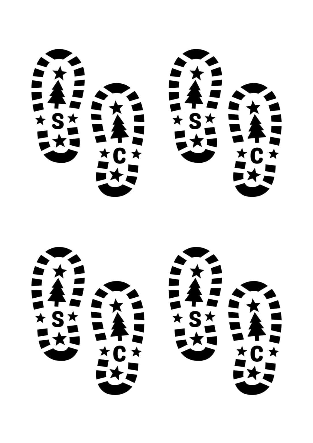 Santa Footprints Printable (6 Free Prints for Christmas) | The Pink ...