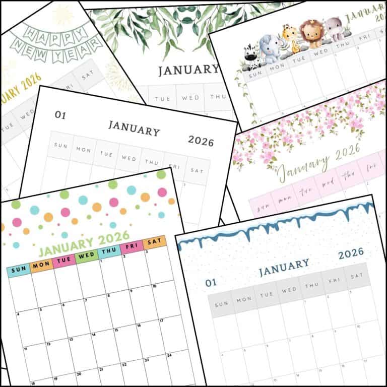 Printable Calendars ( Free Yearly & Monthly Templates) | The Pink Craft Box