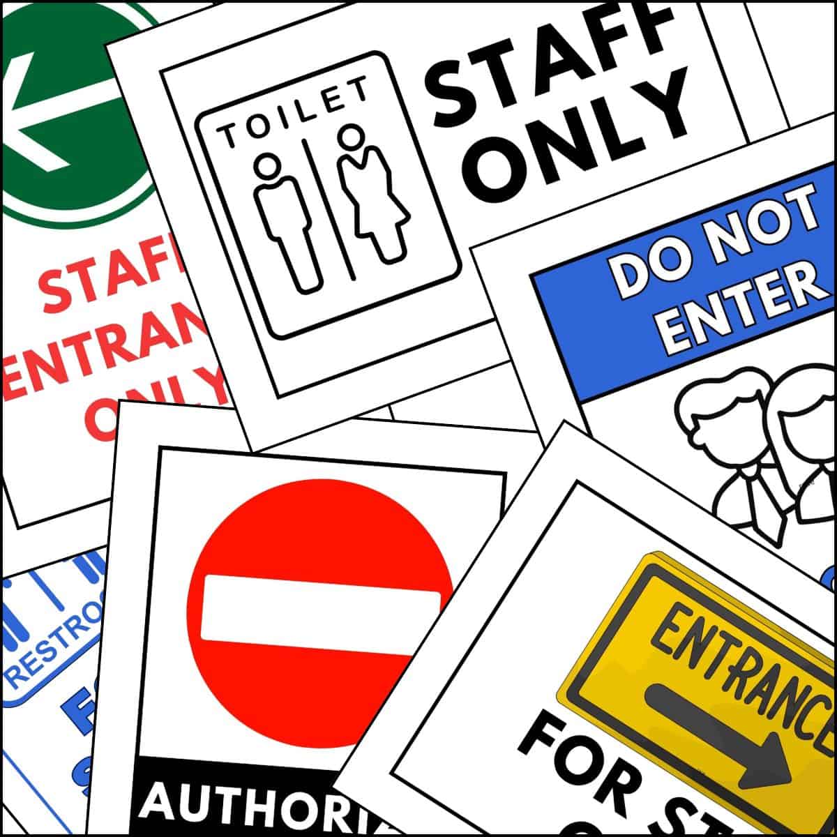 Staff Only Sign Printable Free Templates (30 Designs) | The Pink Craft Box