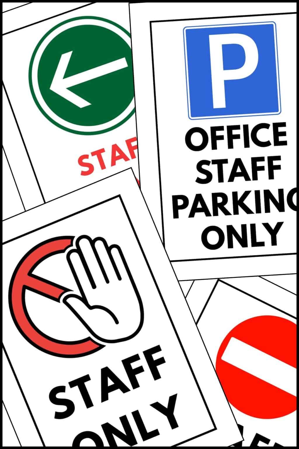 Staff Only Sign Printable Free Templates (30 Designs) | The Pink Craft Box
