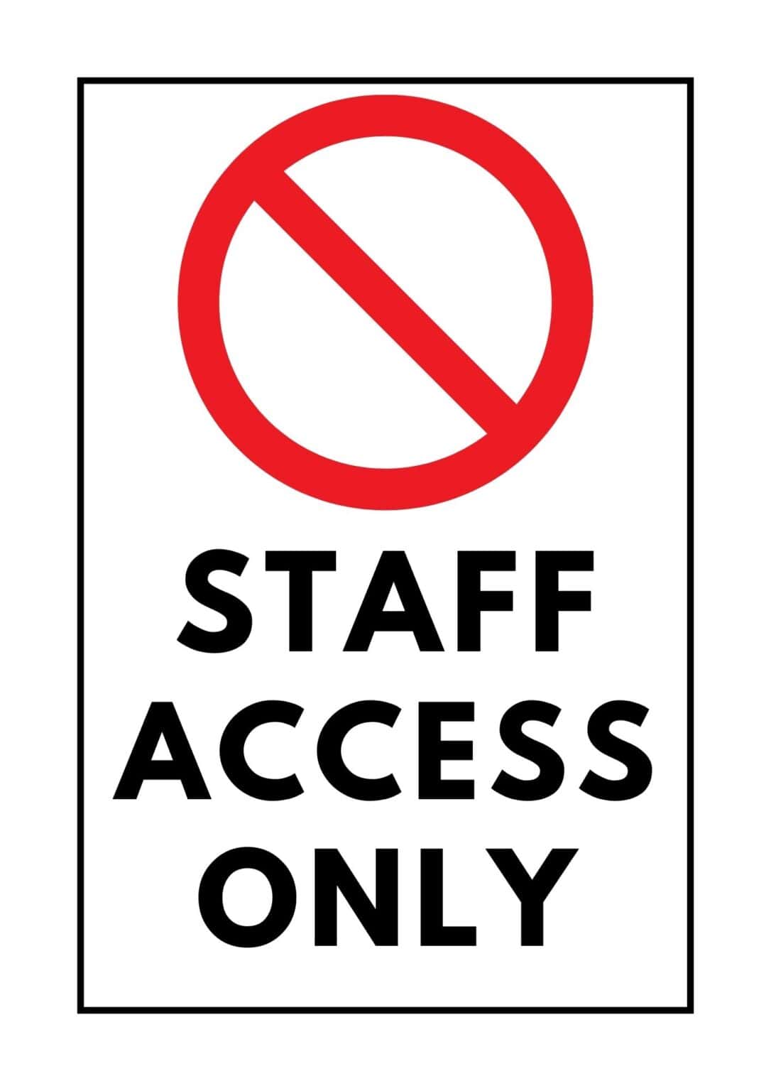 Staff Only Sign Printable Free Templates (30 Designs) | The Pink Craft Box