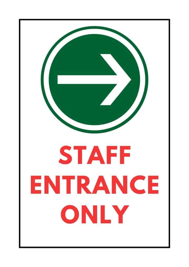 Staff Only Sign Printable Free Templates (30 Designs) | The Pink Craft Box
