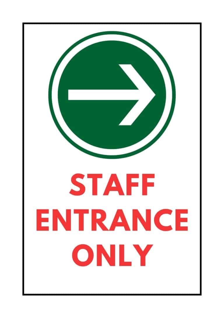 Staff Only Sign Printable Free Templates (30 Designs) | The Pink Craft Box