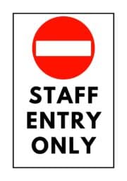 Staff Only Sign Printable Free Templates (30 Designs) | The Pink Craft Box