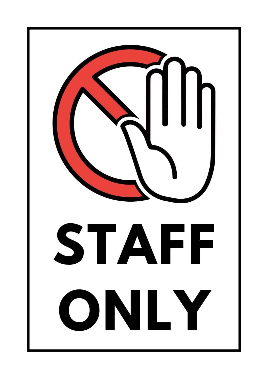 Staff Only Sign Printable Free Templates (30 Designs) | The Pink Craft Box