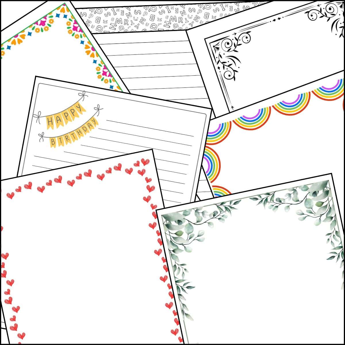 Printable Border Paper Templates (40+ Free Designs) | The Pink Craft Box