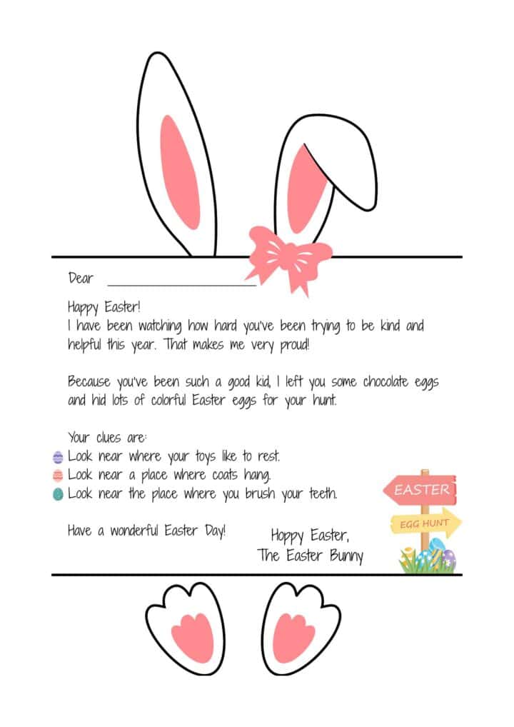 Easter Bunny Letter Free Printable Templates (10 Cute Designs) | The ...