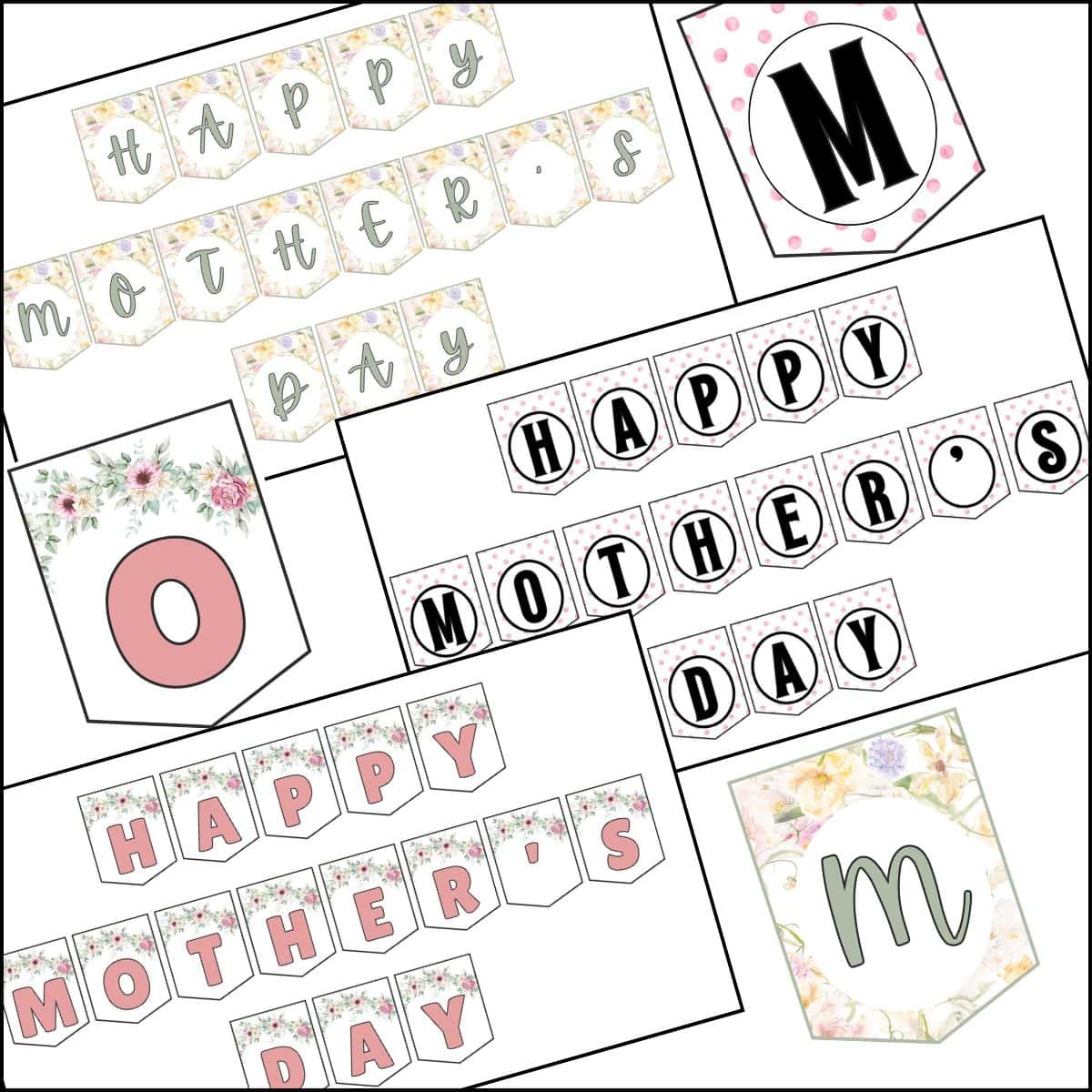 Happy Mother’s Day Banner Printable (3 Beautiful Designs) | The Pink ...