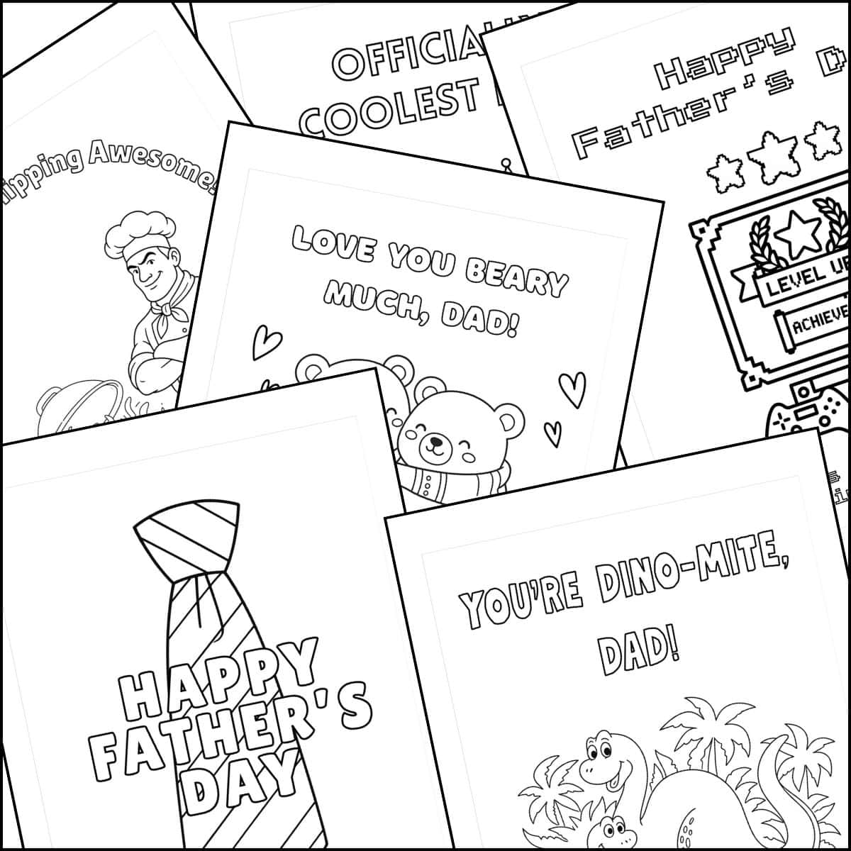 Free Printable Father’s Day Cards to Color | The Pink Craft Box